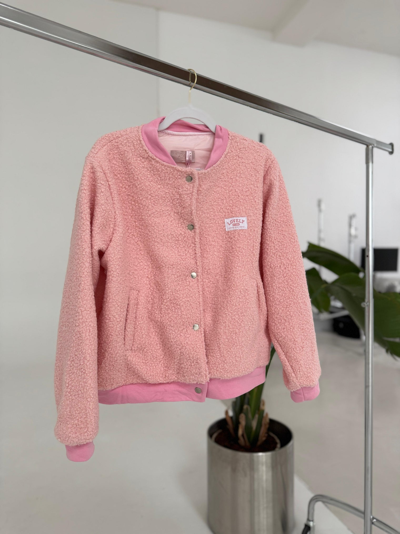 Teddyjacke rosa/apricot SWEET COLLEGE GIRL – Trag's mit Fassung